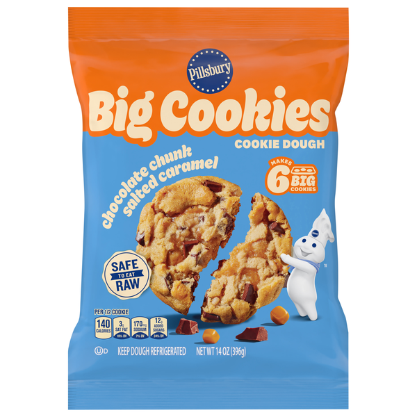 Save on Pillsbury Big Cookies Chocolate Chunk Salted Caramel Dough ...