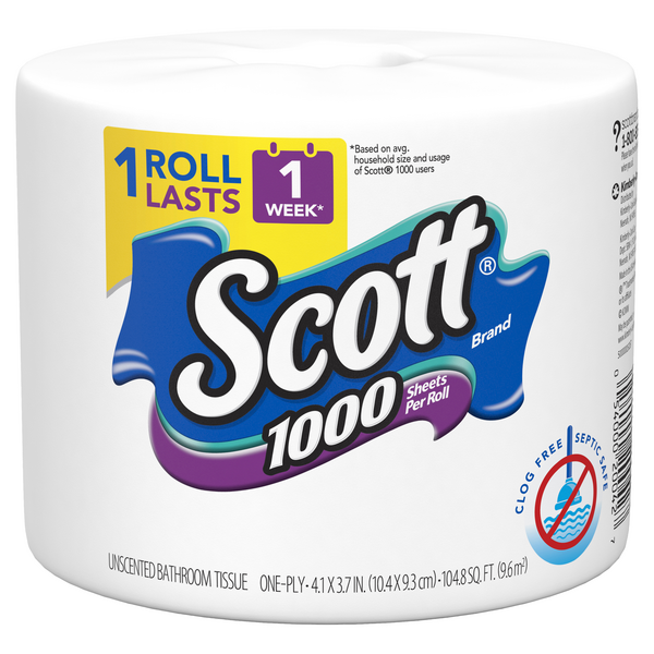Save On Scott Bathroom Tissue 1000 Sheets Per Roll 1 Ply Order Online 