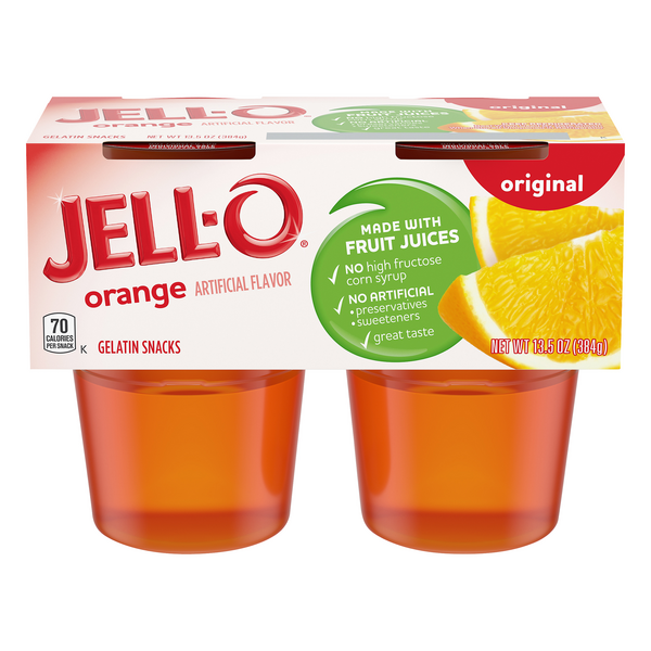Save on Jell-O Original Gelatin Snack Cups Orange - 4 ct Order Online ...