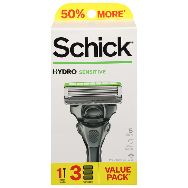 Save on Schick Hydro Sensitive Razor & Cartridges Order Online Delivery ...