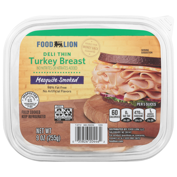 Save on Food Lion Deli Thin Mesquite Smoked Turkey Breast Sliced Order Online Delivery | Food Lion