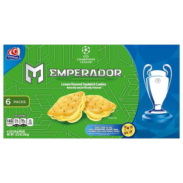 Save on Gamesa Emperador Lemon Flavor Sandwich Cookie Packs - 6 ct ...