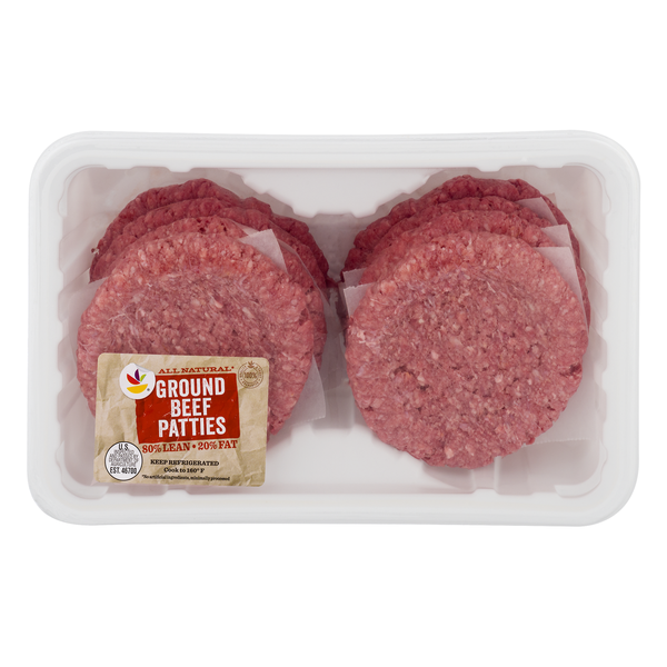 Save on Giant Natural 80% Lean 20% Fat Ground Beef Patties - 8 ct Fresh ...