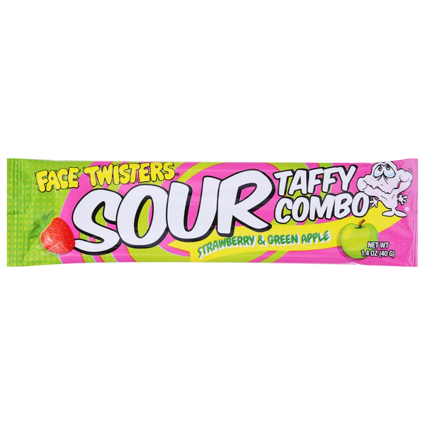 Save on Face Twisters Strawberry & Green Apple Sour Taffy Candy Combo ...
