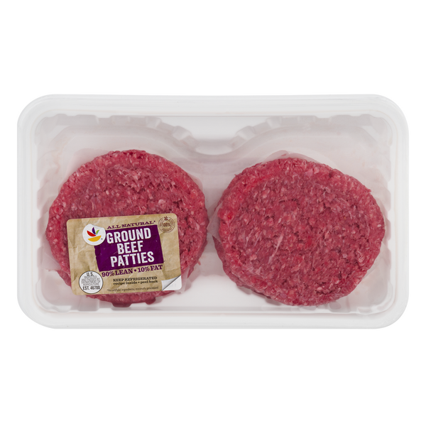 Save on Our Brand Natural 90% Lean 10% Fat Ground Beef Patties - 4 ct Fresh Order Online ...