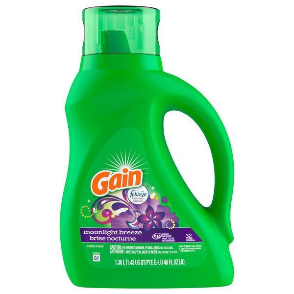 Save on Gain + Aroma Boost Moonlight Breeze Liquid Laundry Detergent ...