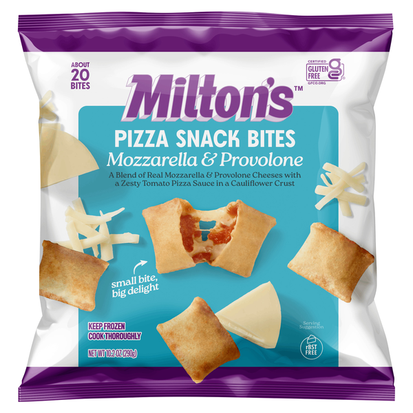 Save on Milton's Gluten Free Mozzarella & Provolone Pizza Snack Bites ...