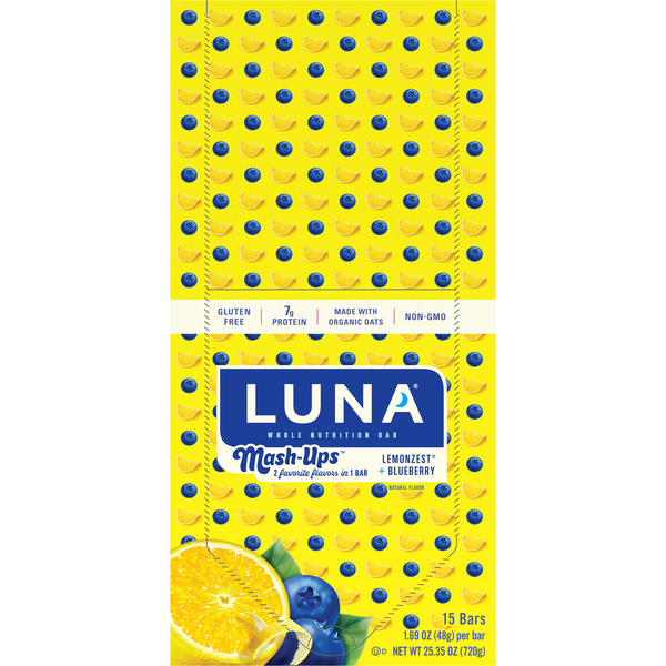 Save on LUNA Mash-Ups Organic Lemonzest + Blueberry 7g Protein ...