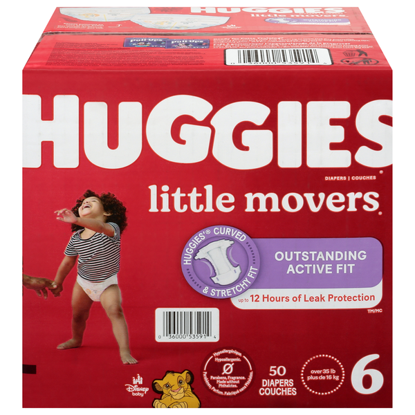 Save on Huggies Little Movers Size 6 Baby Diapers 35+ lb Order Online ...