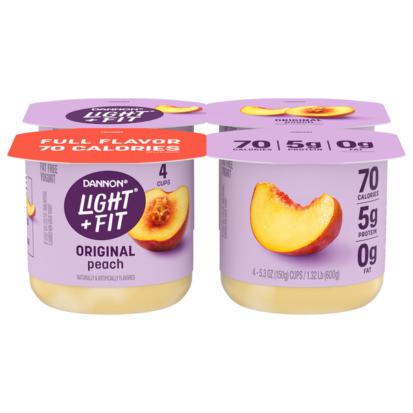Save on Dannon Light + Fit Fat Free Playful Peach Yogurt Cup - 4 ct ...