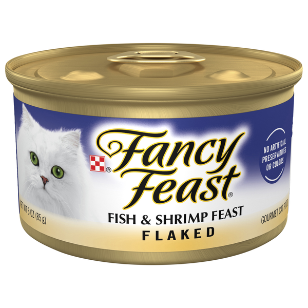 Save on Fancy Feast Flaked Fish & Shrimp Feast Wet Cat Food Order ...